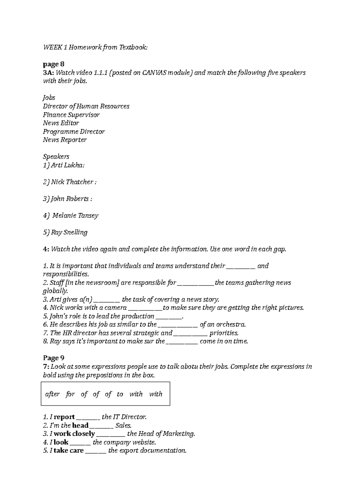 WEEK 1 Homework from Textbook - WEEK 1 Homework from Textbook: page 8 ...