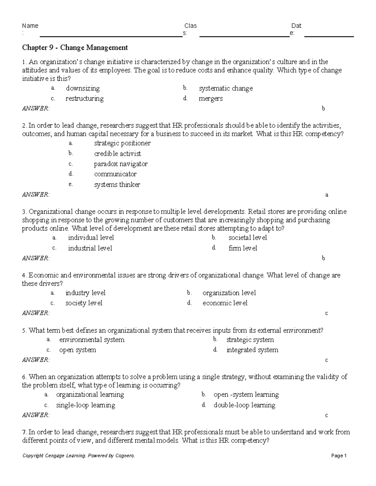 Chapter 9 Change Management - : s: e: Chapter 9 - Change Management 1 ...