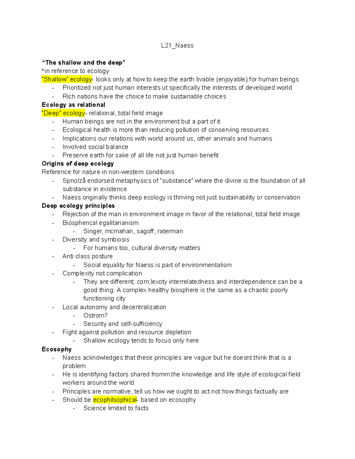 L21 Naess - L21_Naess “The shallow and the deep” ^in reference to ...