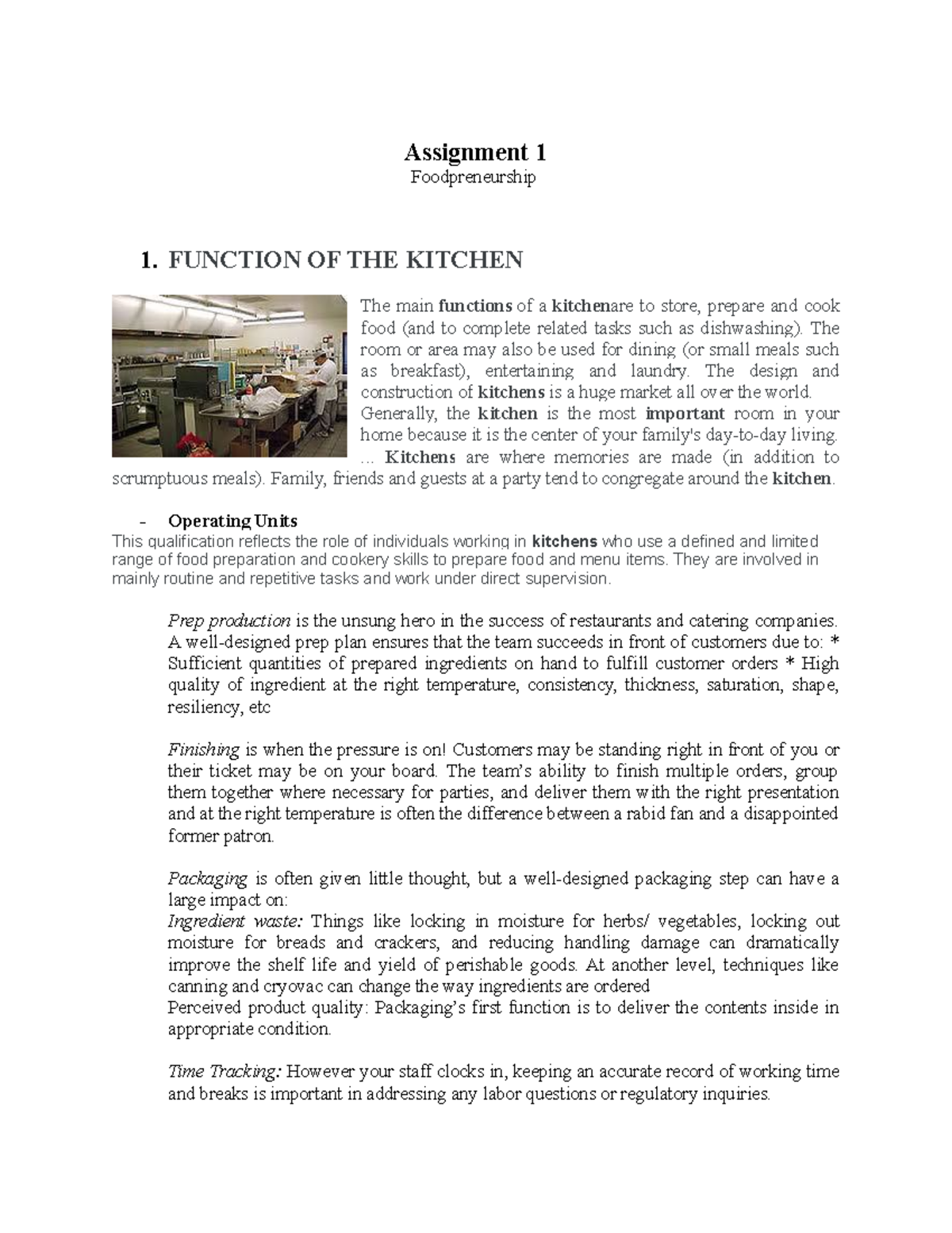 Molina-Helen grace - Assignment 1 Foodpreneurship 1. FUNCTION OF THE ...