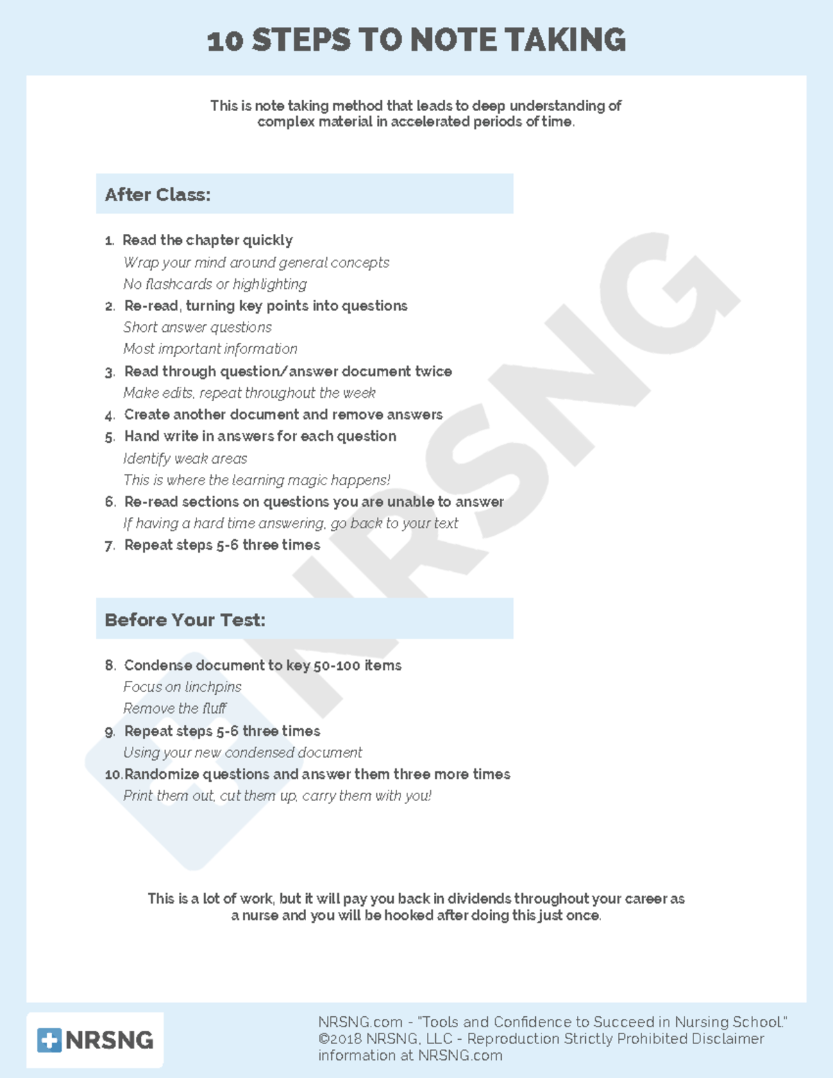 10 Steps To Note Taking - Nursing study material - This is note taking ...