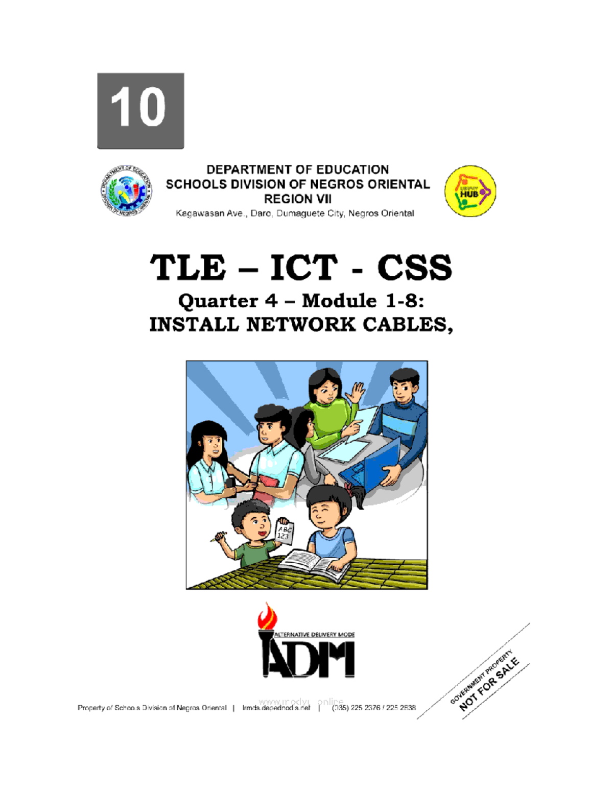 TLE 10 – ICT - CSS Quarter 4 – Module 1-8. Install Network Cables ...