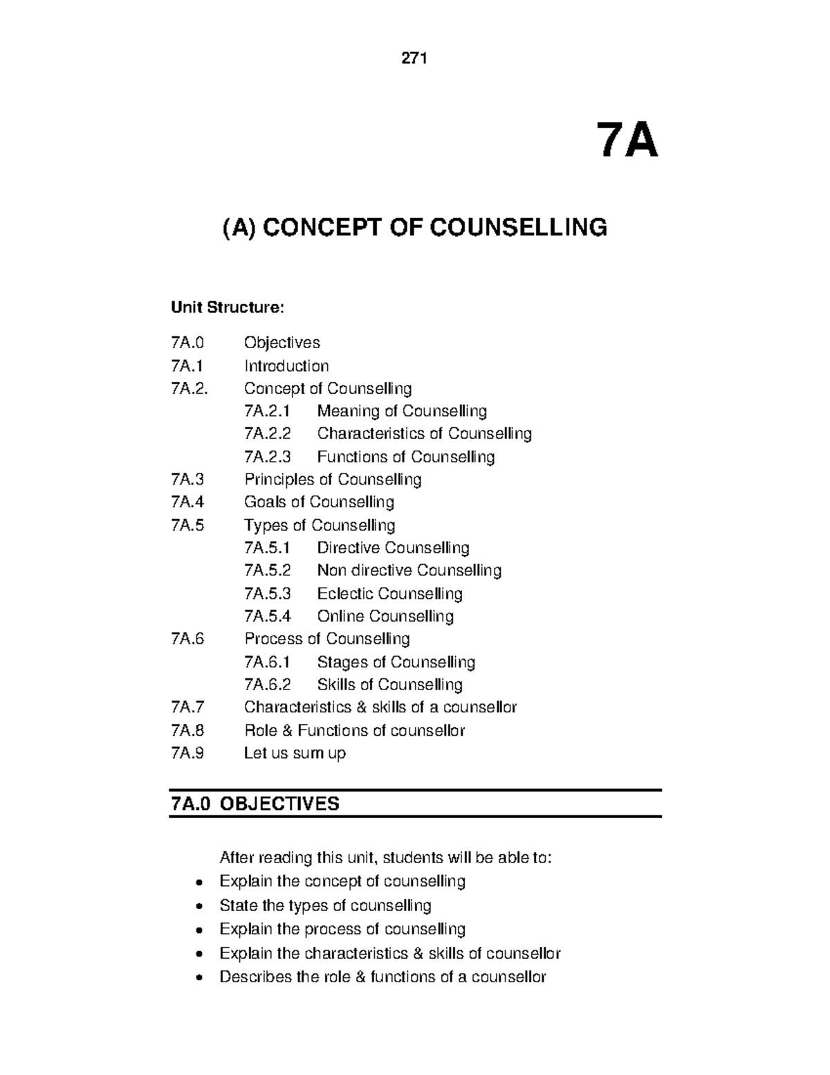 Concept of counselling unit 7A - 7A (A) CONCEPT OF COUNSELLING Unit ...