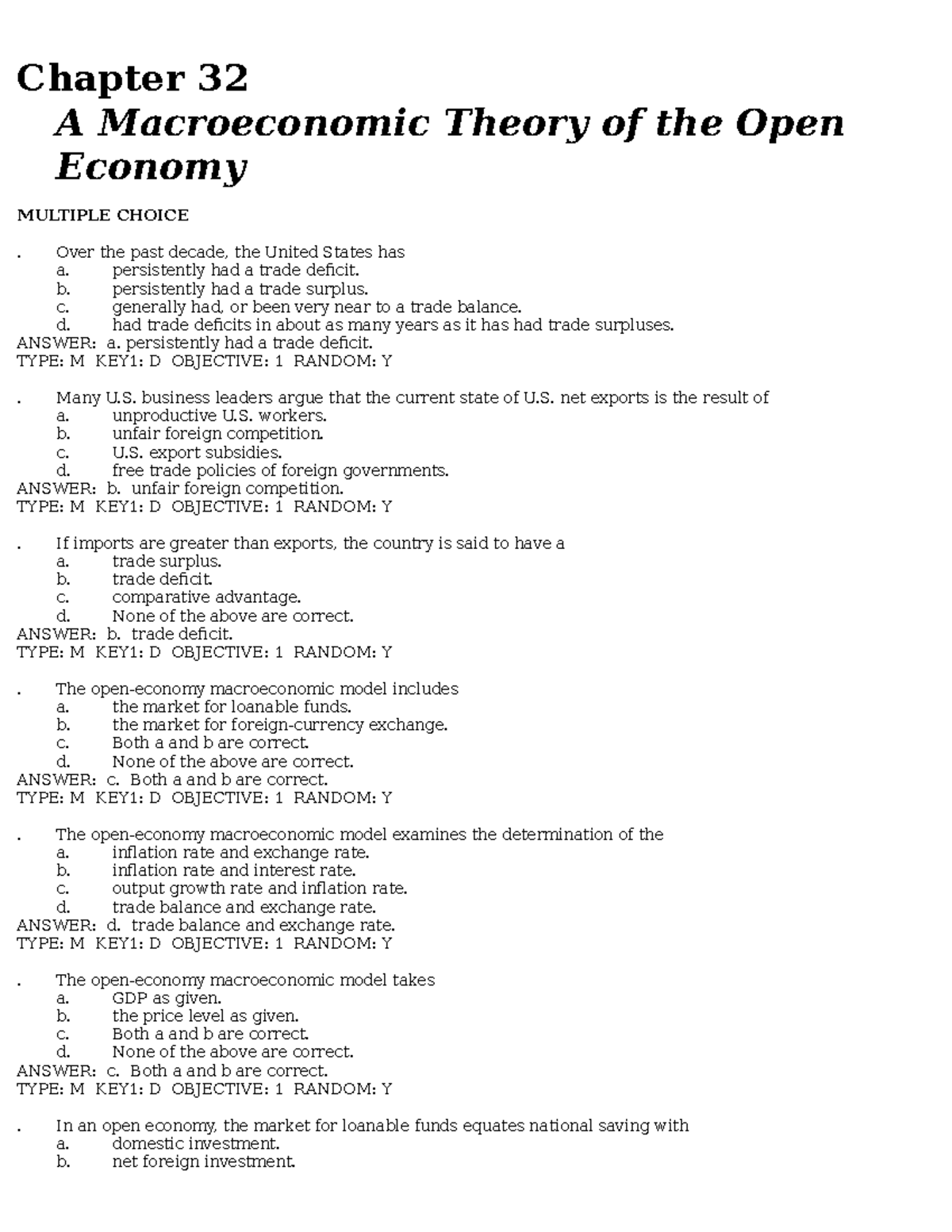 Chap 32 Macroeconomic Theory of the Open Economic - Chapter 32 A ...
