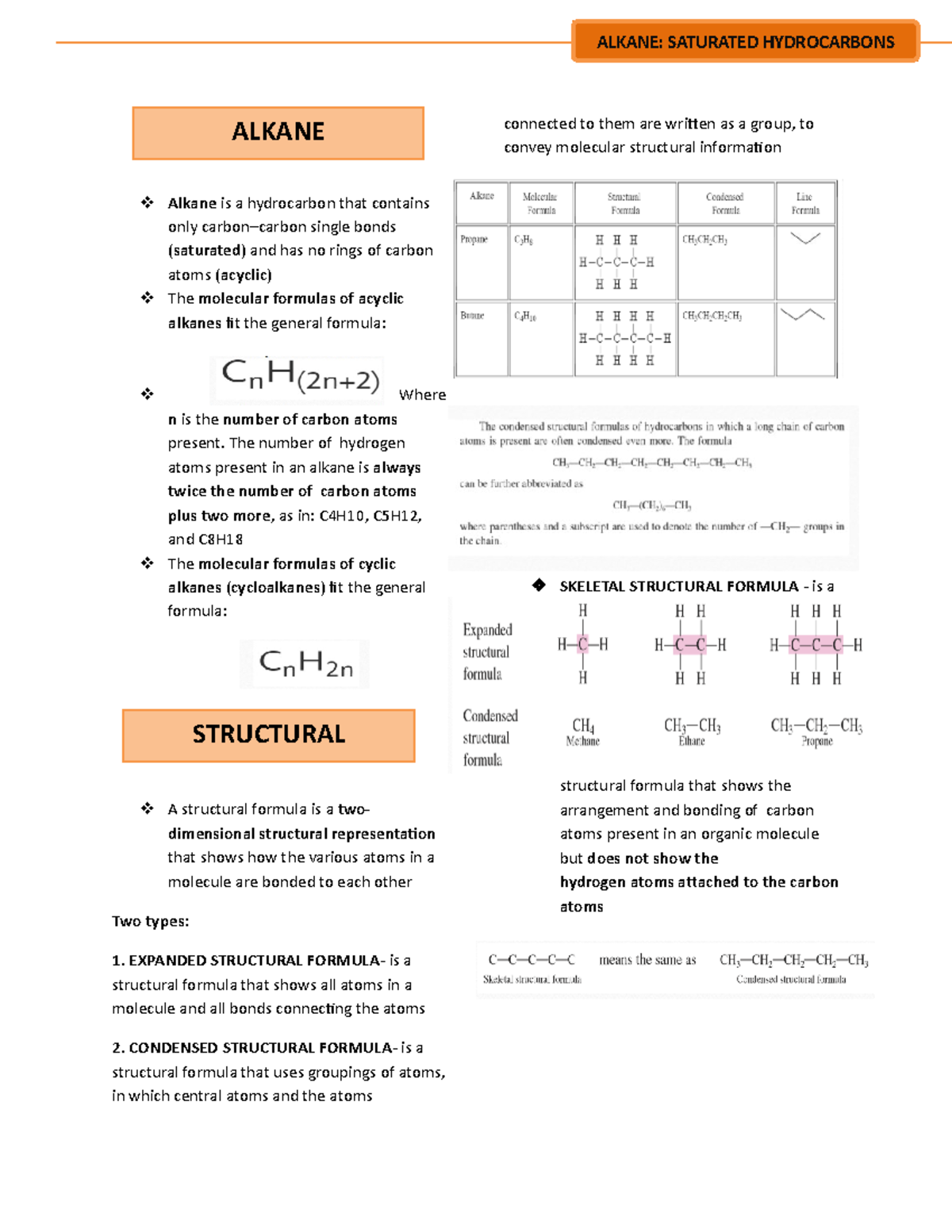 Alkanes-Transcript - dfgbsrb - Alkane is a hydrocarbon that contains only carbon–carbon single ...