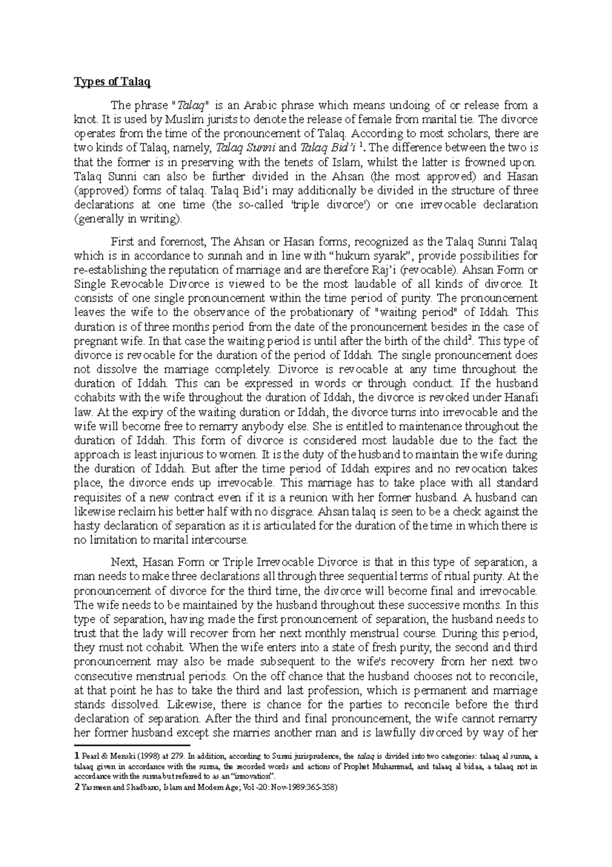 Types of Talaq - Types of Talaq The phrase "Talaq" is an Arabic phrase ...