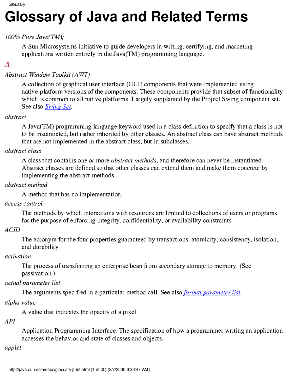 Java Glossary - 2PRACTICAL EXERCISE 1.3Using the information given in ...