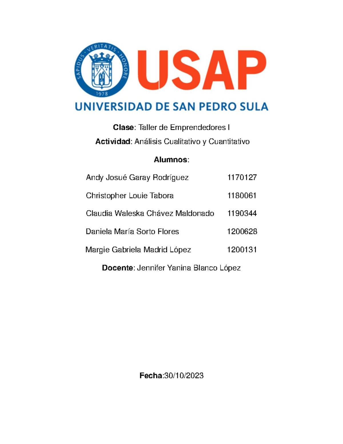 Actividad 7 - dfghjm - Clase: Taller de Emprendedores l Actividad ...