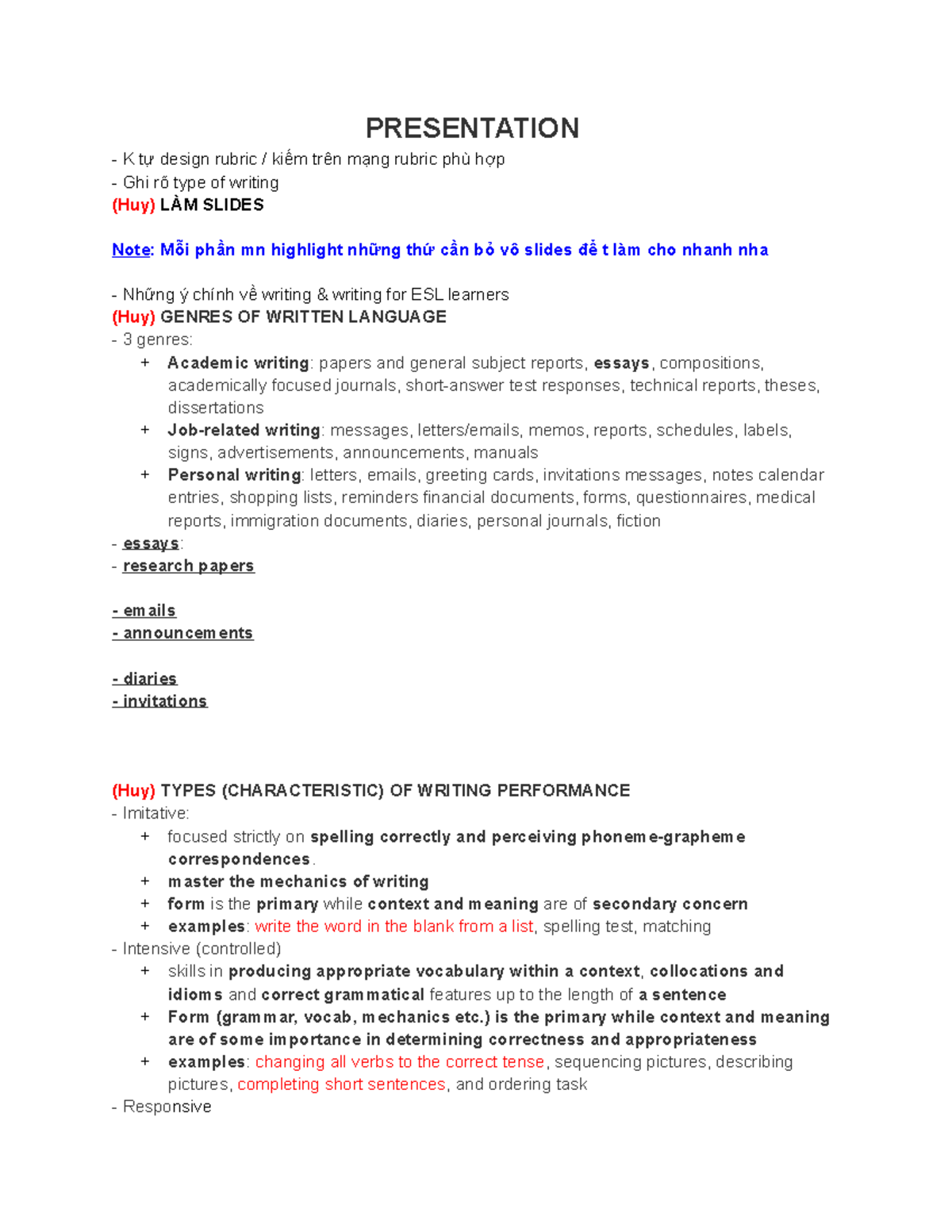 Writing - Classroom-based - PRESENTATION K tự design rubric / kiếm trên ...