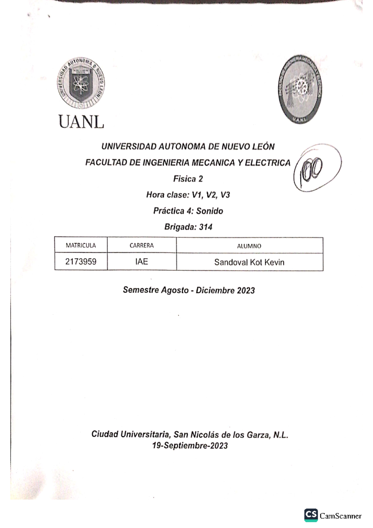 Practica 4 Labfisica 2 Autonoma è Revenue Security Uanl U A N