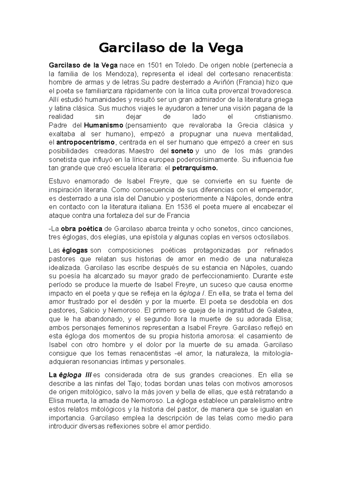 Garcilaso de la Vega - Garcilaso de la Vega Garcilaso de la Vega nace ...