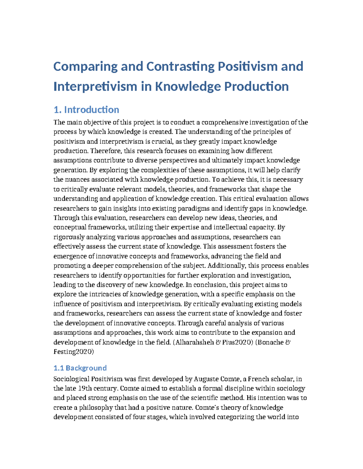 Comparing and Contrasting Positivism and Interpretivism in Knowledge ...