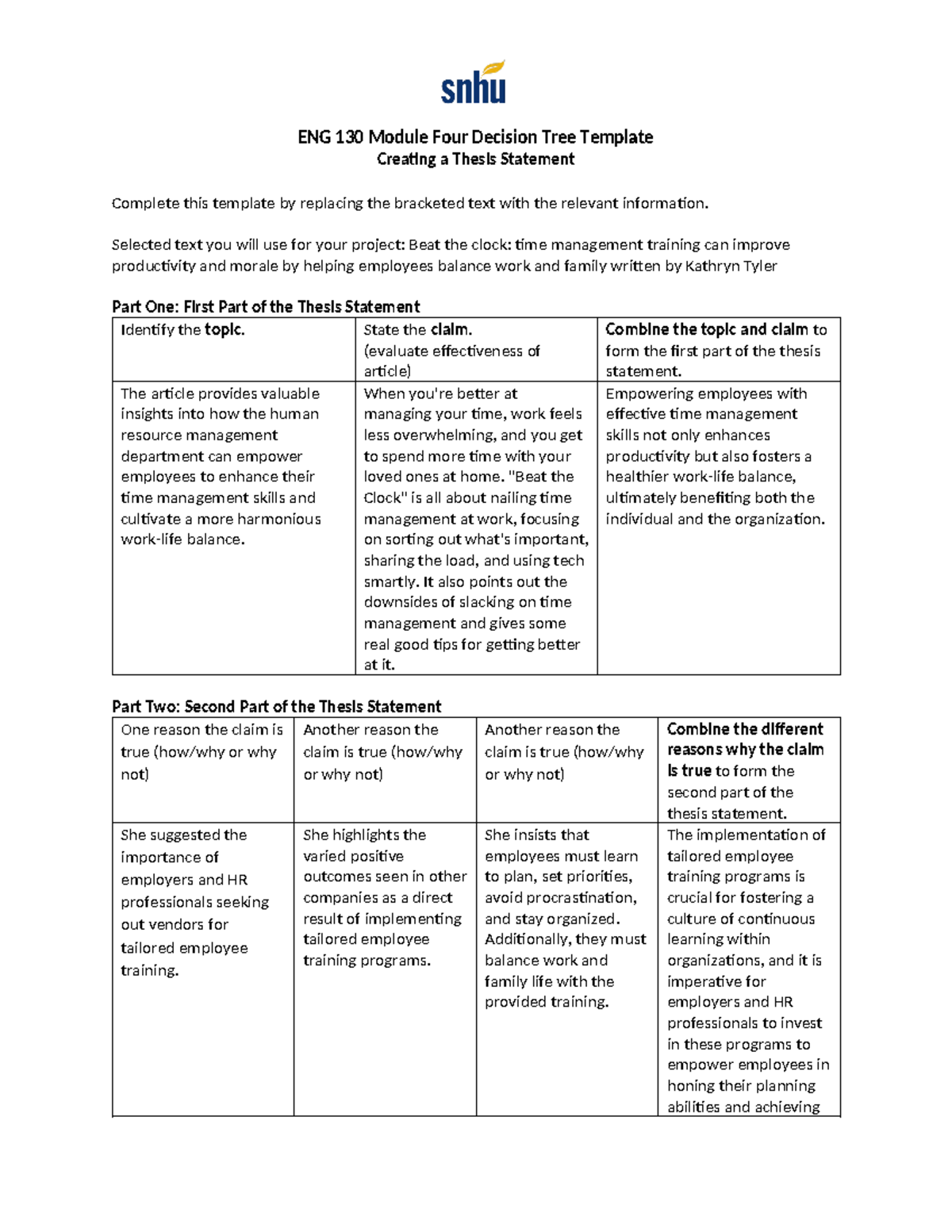 ENG 130 Module Four Decision Tree Template - ENG 130 Module Four ...