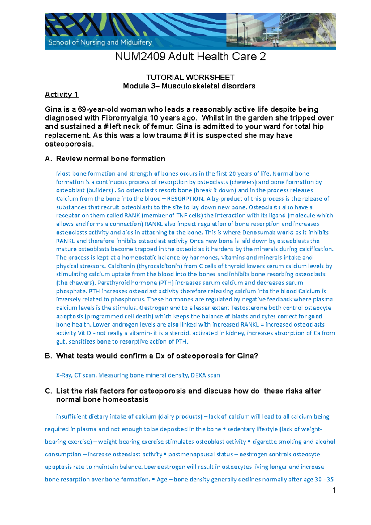 Week 4 Tutorial - Case studies - TUTORIAL WORKSHEET Module 3 ...