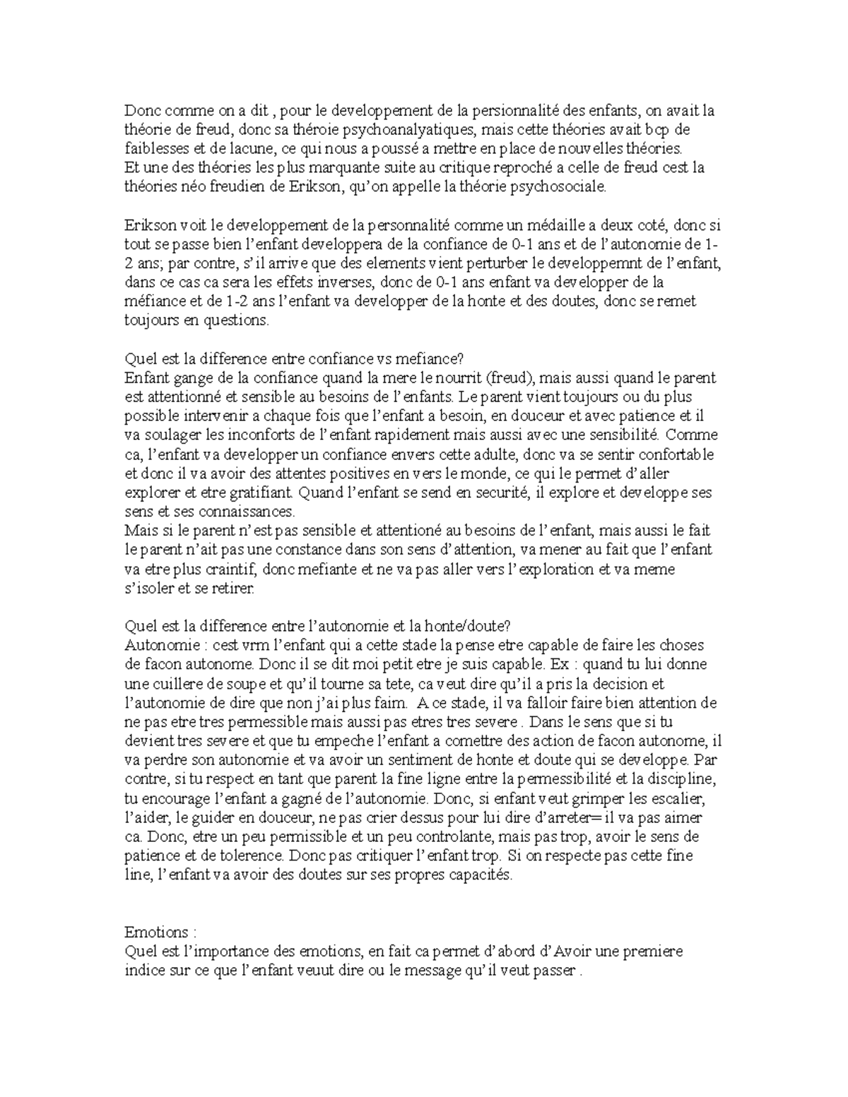 Resume chapitre 7 - Lecture notes 7 - Donc comme on a dit , pour le ...