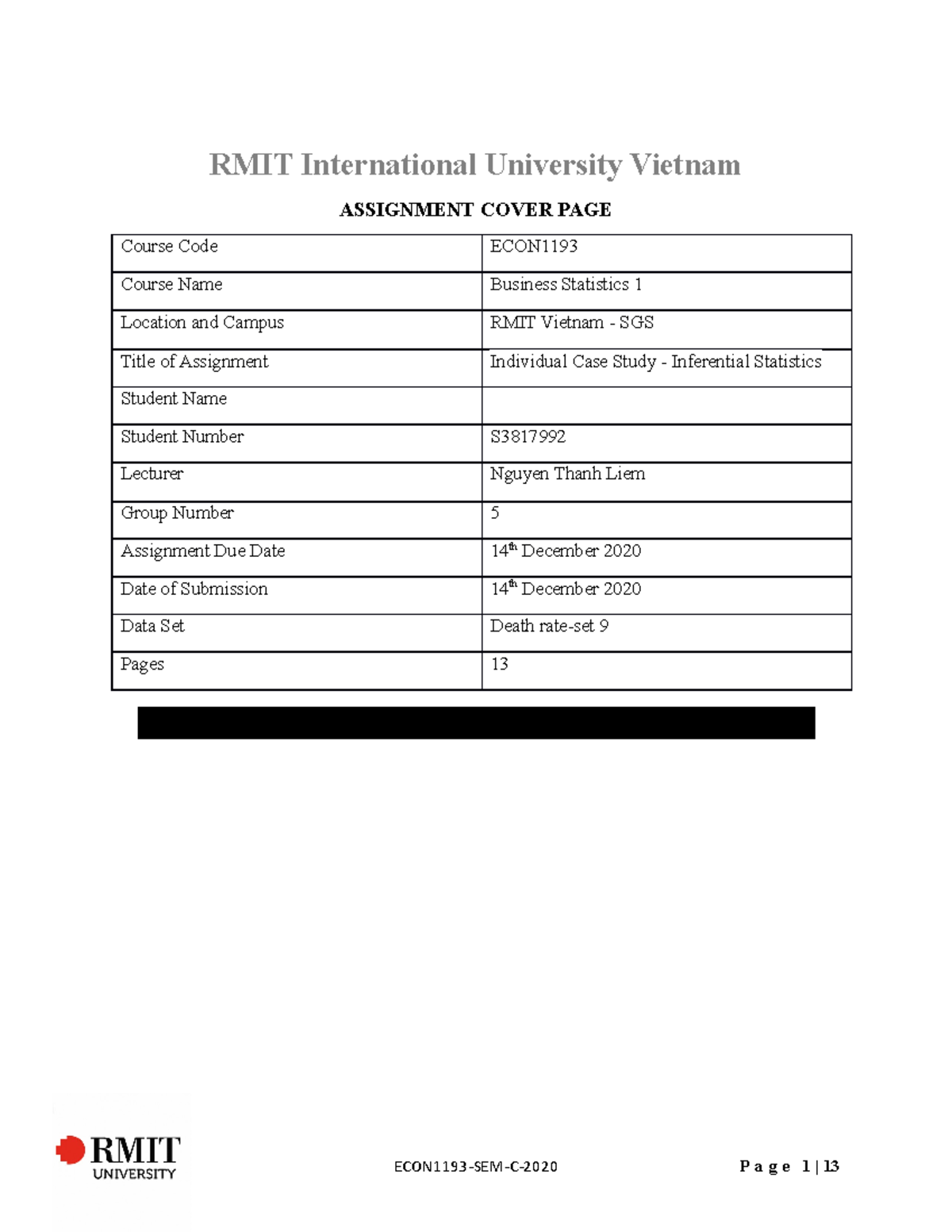 ECON1193-Assignment-2 - RMIT International University Vietnam ...