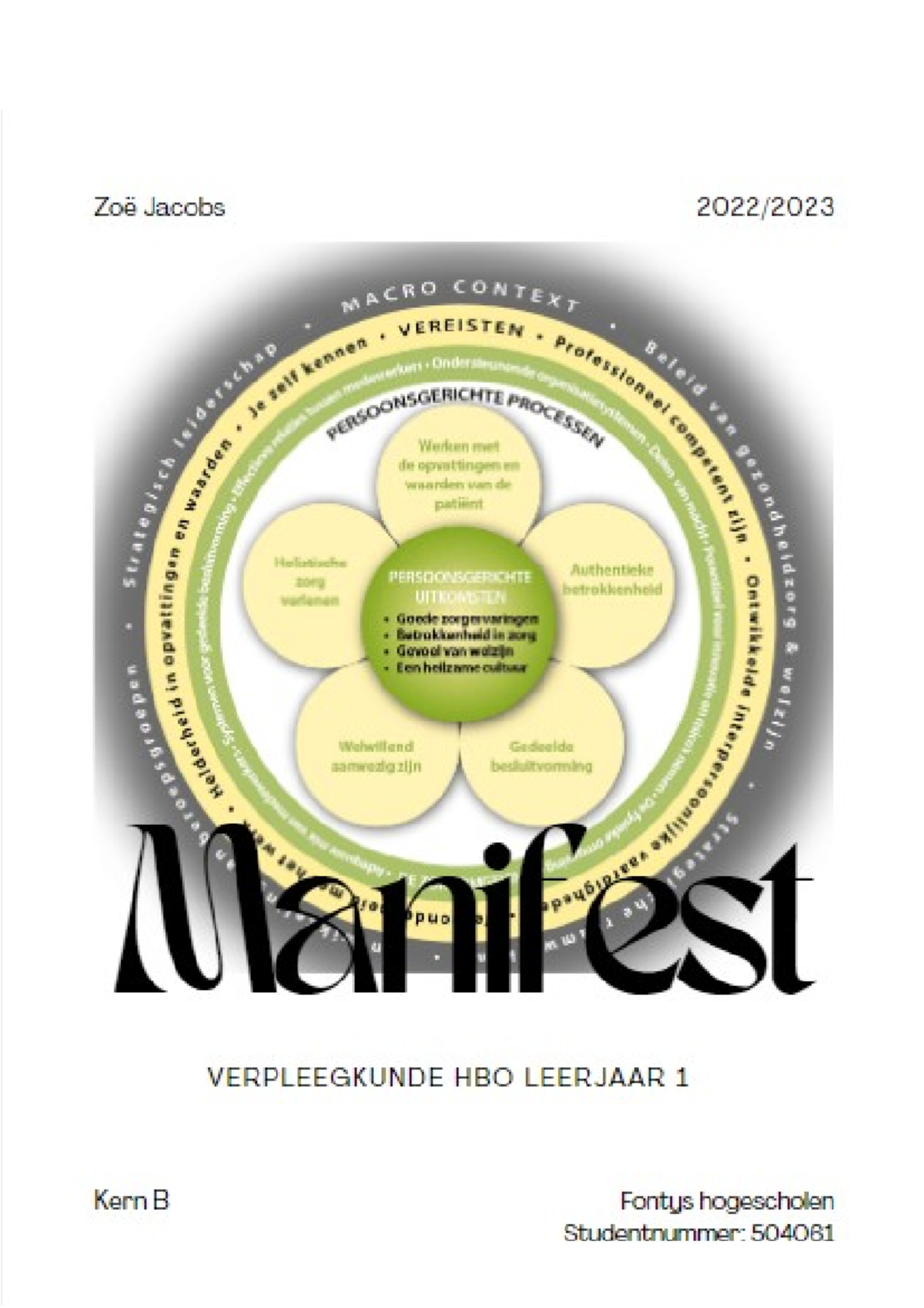 Manifest kern B - Inhoud Persoonlijke waarden en normen in de ...