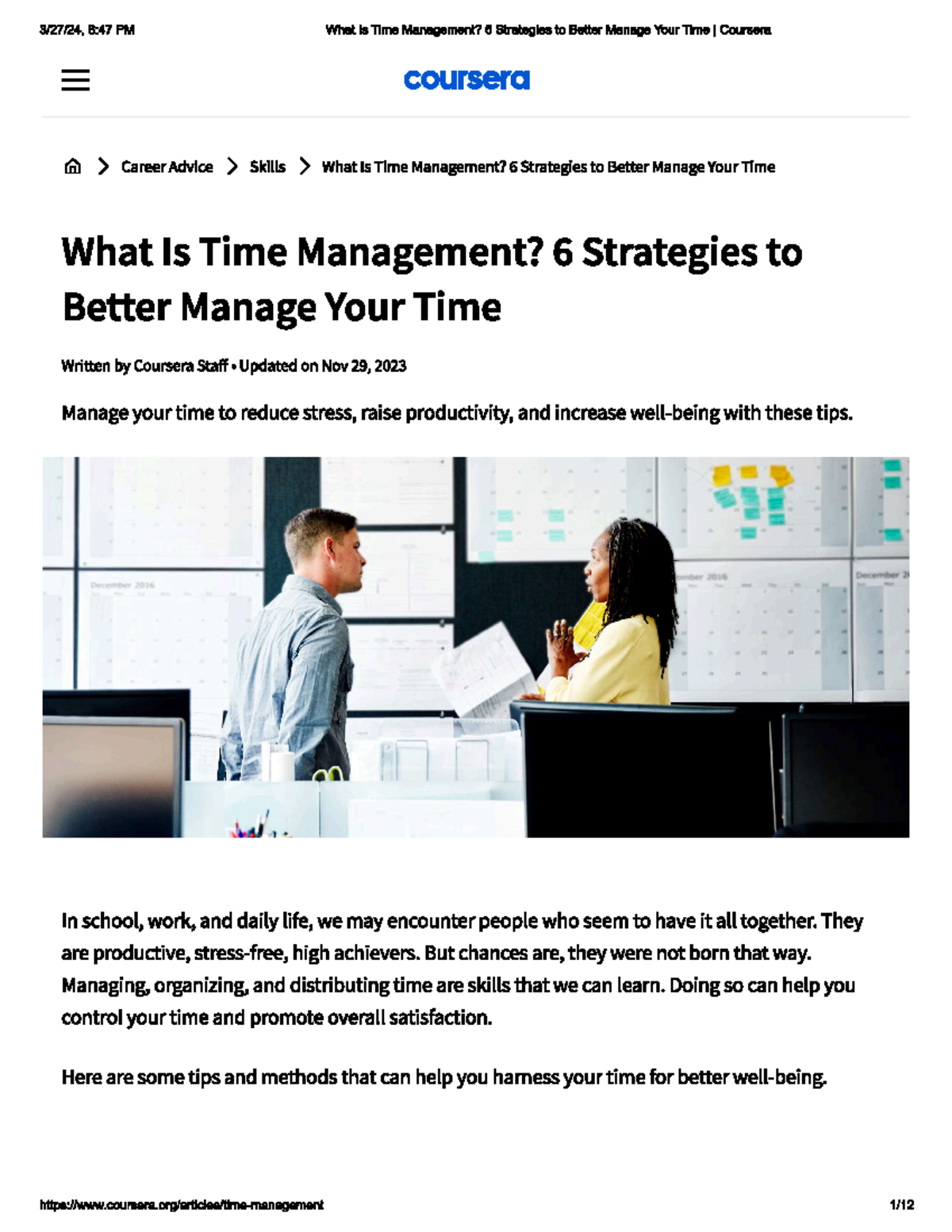 Time mana - project management - Studocu