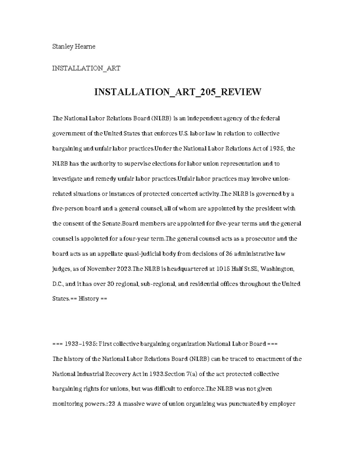 Installation ART 205 Review - Stanley Hearne INSTALLATION_ART ...