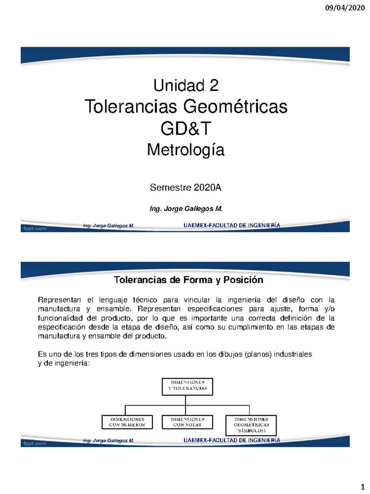 Metrología Dimensional-Unidad 3-2020B-clase - Unidad 2 Tolerancias ...