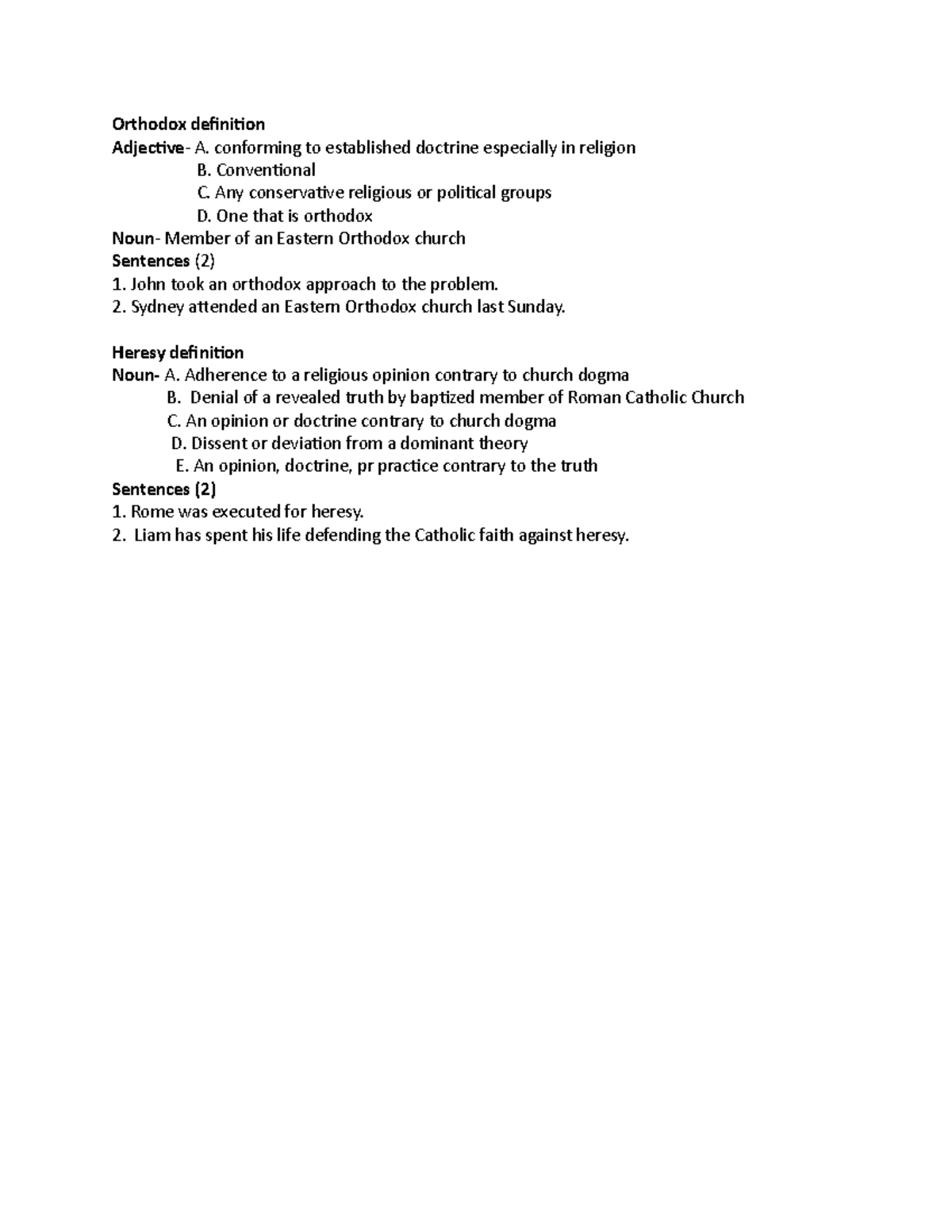 Orthodox definition - Orthodox definition Adjective- A. conforming to ...