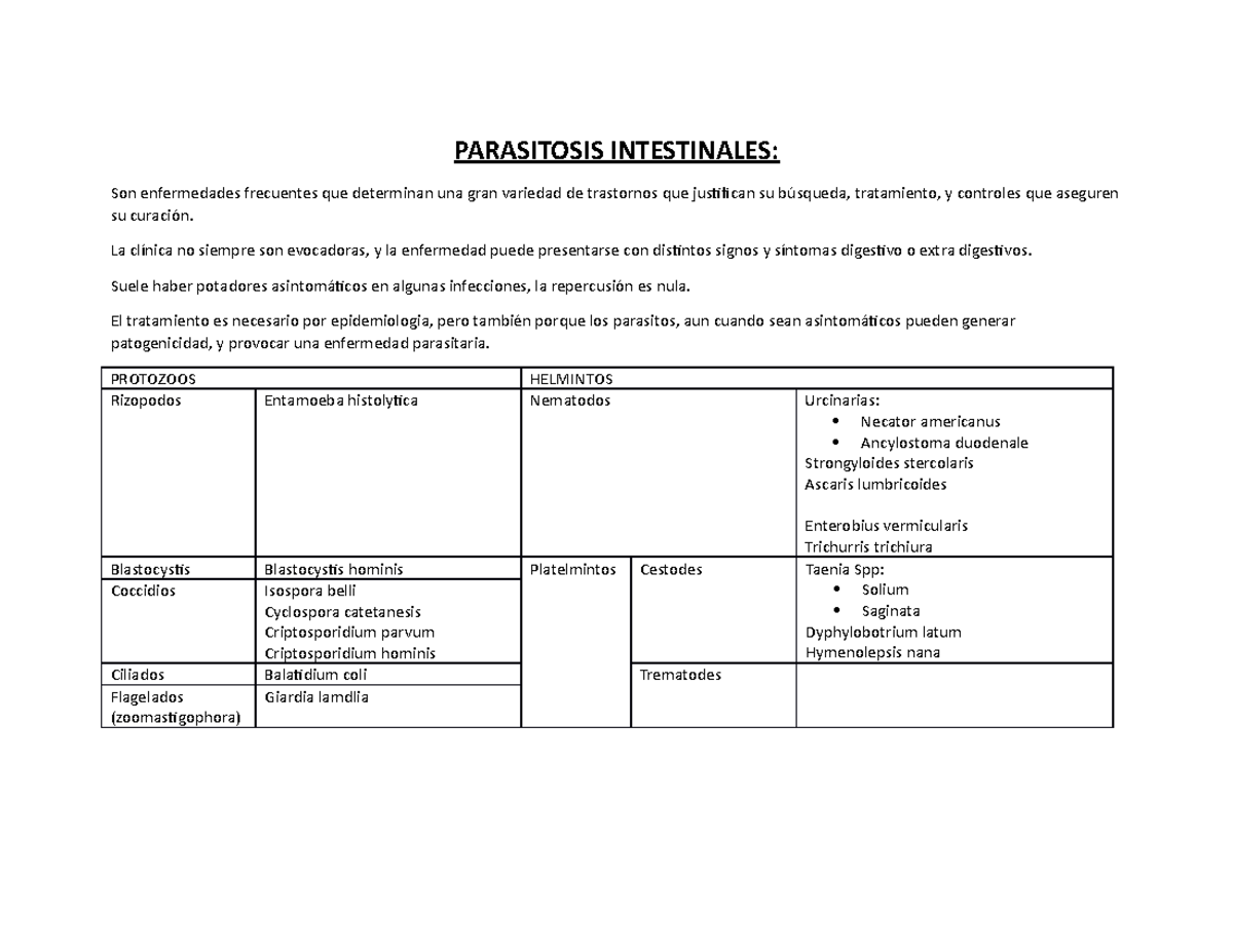 14. parasitosis intestinales ok - PARASITOSIS INTESTINALES: Son ...