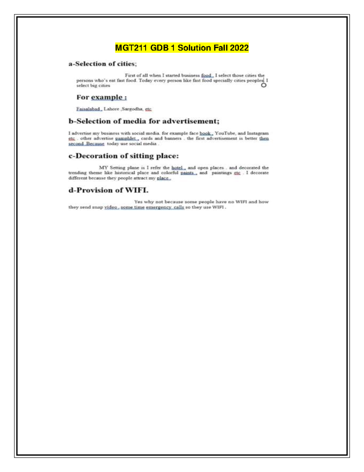 MGT211 GDB 1 Solution Fall 2022 - web development - MGT211 GDB 1 Solution Fall - Studocu