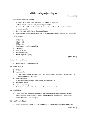 Méthodologie - 2018 2019 Gaël Julmy Université de Neuchâtel Résumé de ...