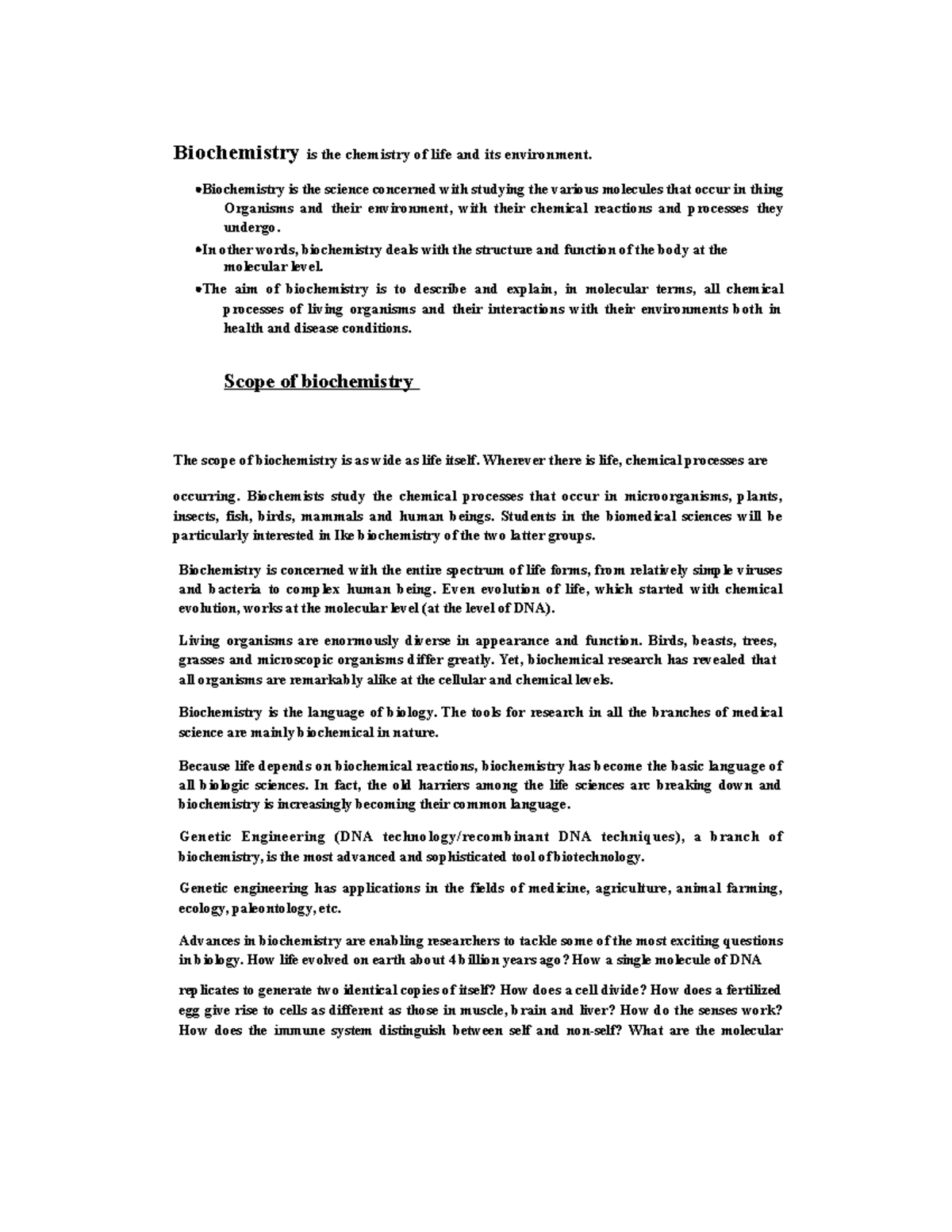 Environmental biochemistry - Biochemistry is the chemistry of life and ...