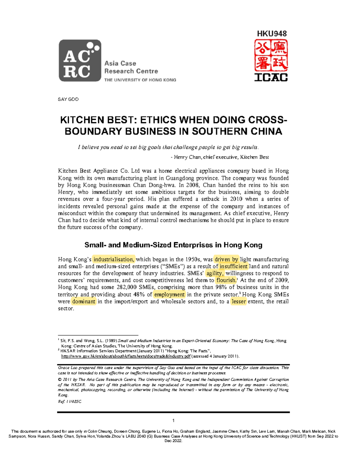 Case 2 - Kitchen Best - labu case 2 - Grace Loo prepared this case ...