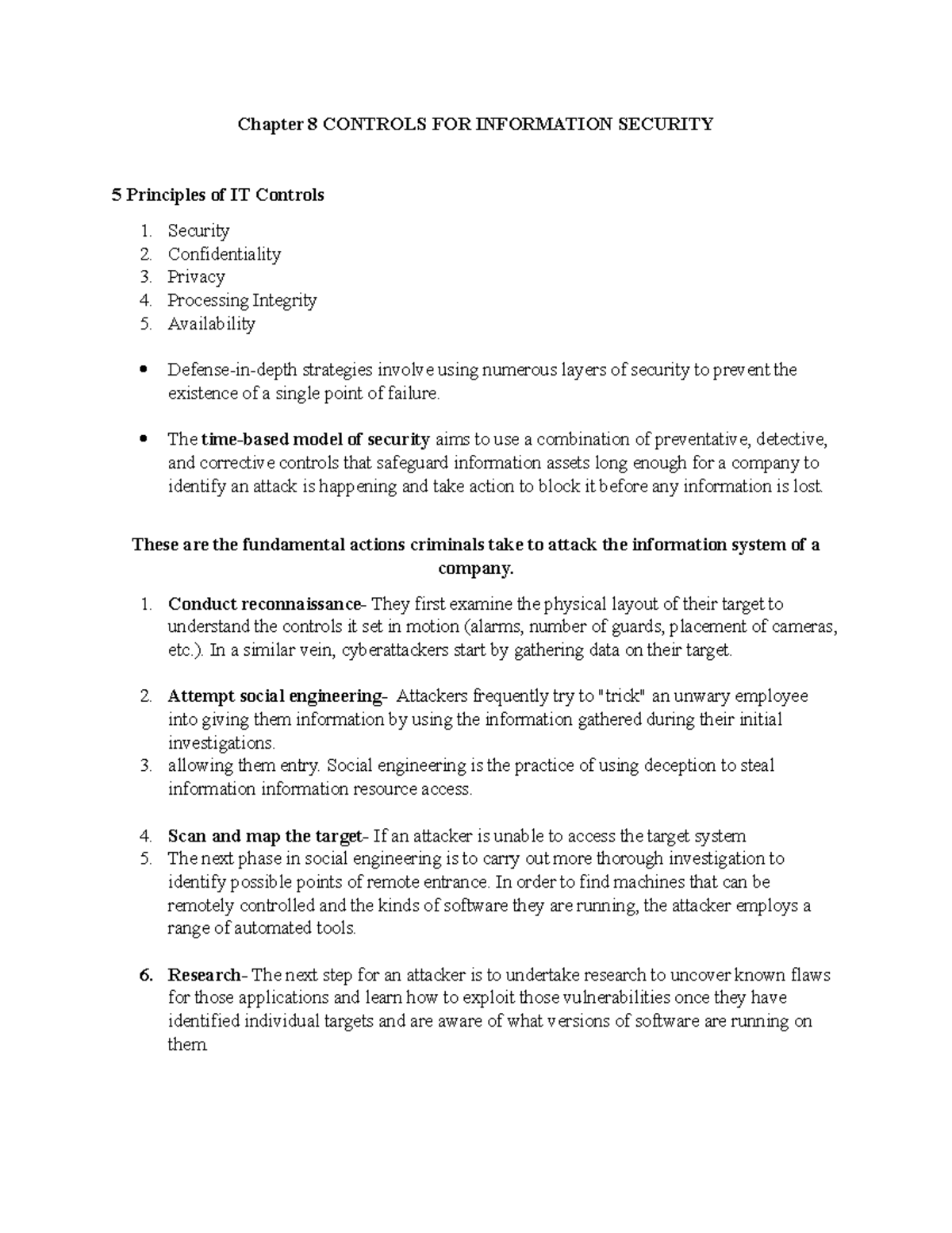 M_controls for information security - Chapter 8 CONTROLS FOR ...