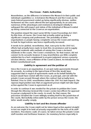 Legal liability of the Crown - in between the Monarch and the Crown as ...