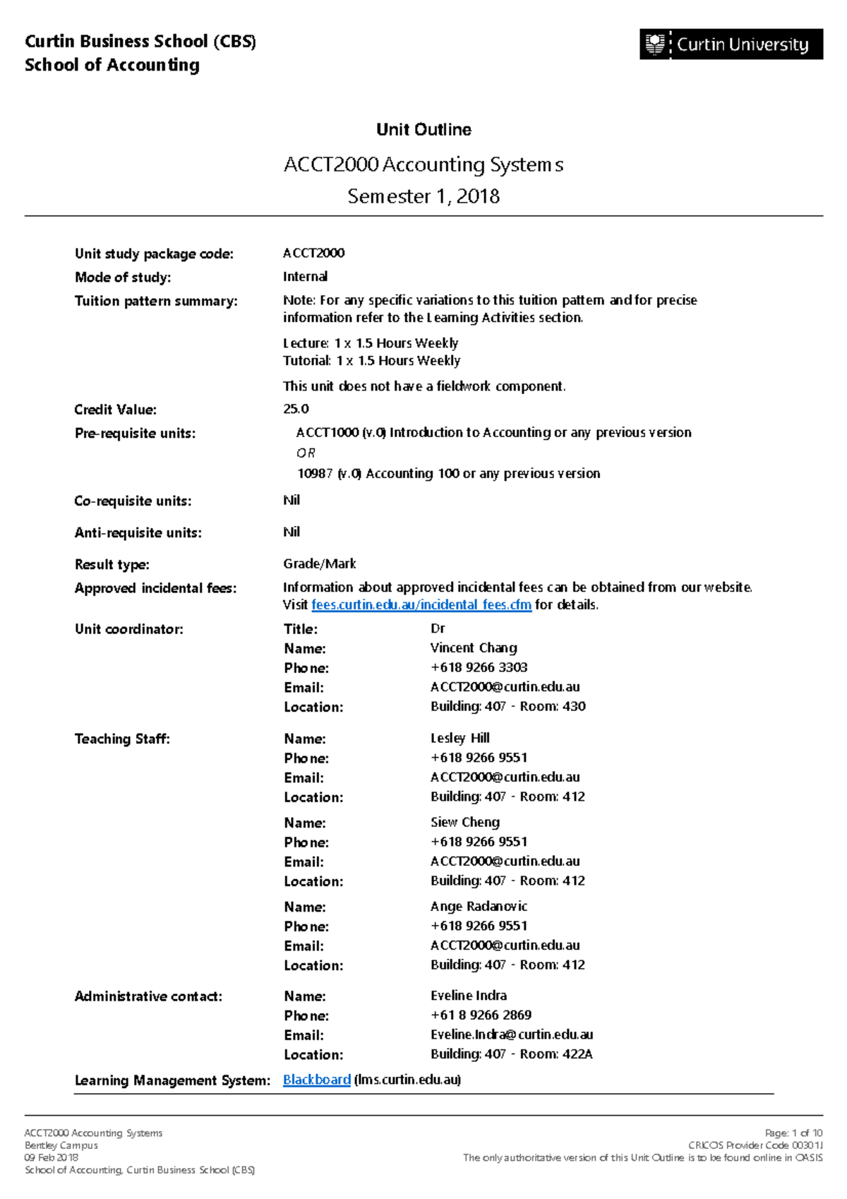 ACCT2000 Accounting Systems Semester 1 2018 Bentley Campus INT - Curtin ...