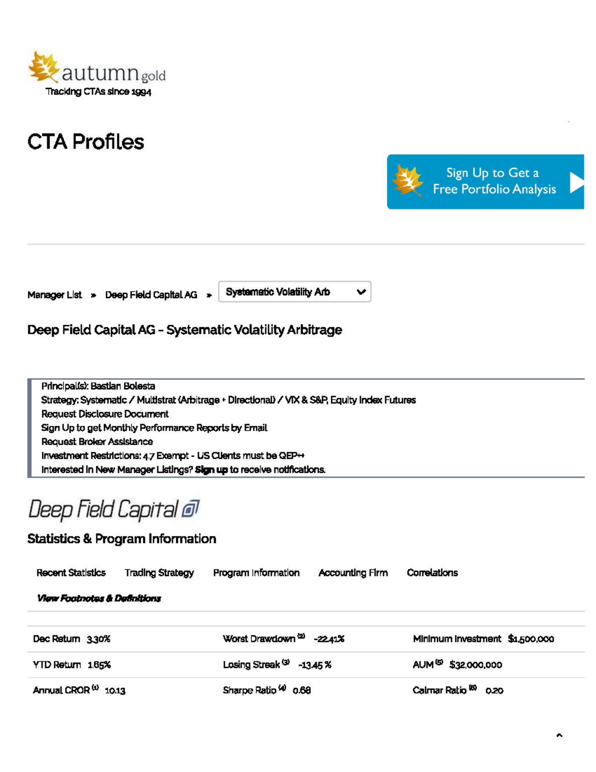 Deep Field Capital - Analysis of volatility - COS 126 - Studocu