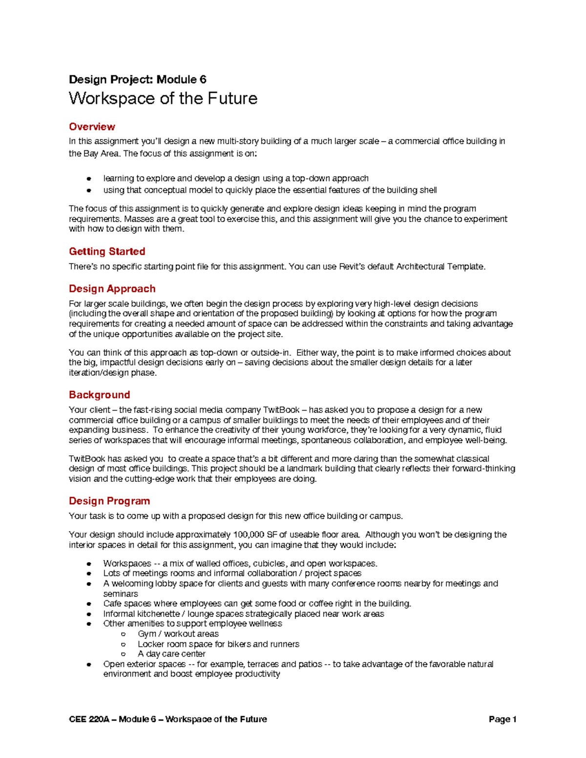 Design Project - Module 6 - Workspace of the Future - Design Project ...