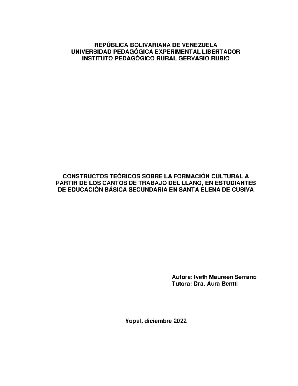 Iveth+Maureen+Serrano - REPÚBLICA BOLIVARIANA DE VENEZUELA UNIVERSIDAD ...