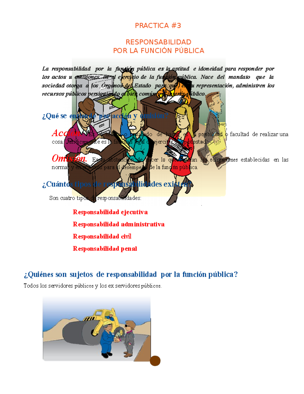 Administracion Publica - PRACTICA # RESPONSABILIDAD POR LA FUNCIÓN ...
