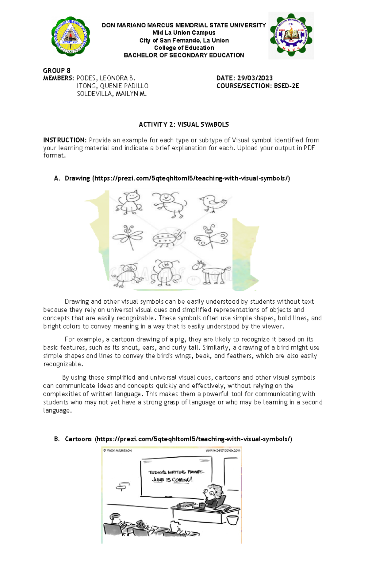 Activity 2 Visual Symbols - Mid La Union Campus City of San Fernando ...