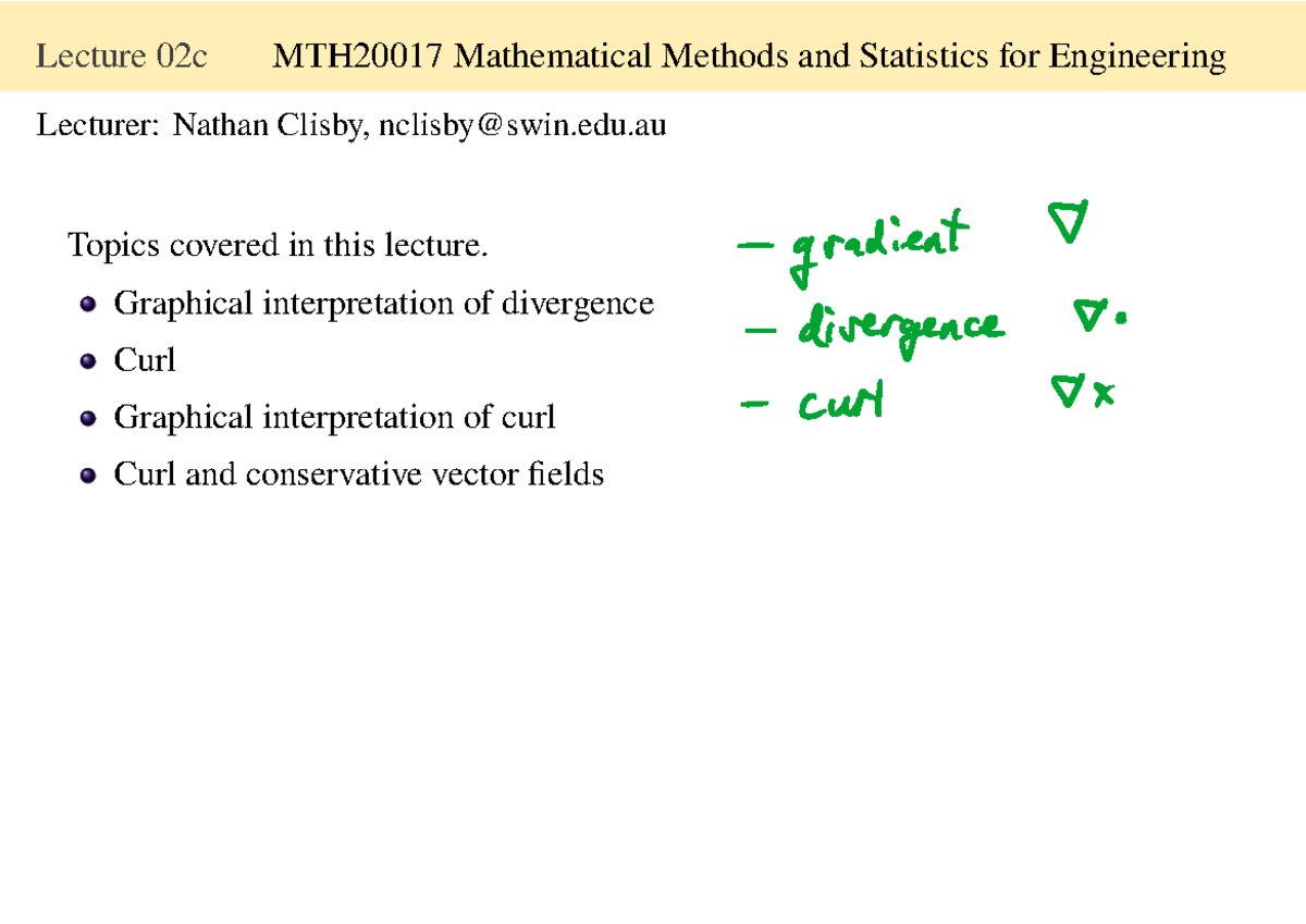 MTH2001 7 L02c notes - ....................... - Lecture 02c MTH20017 ...