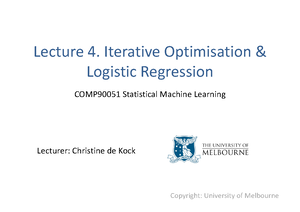 2019 formula sheet - COMP90051 Statistical Machine Learning Formulae Bias of an estimator ˆ ...