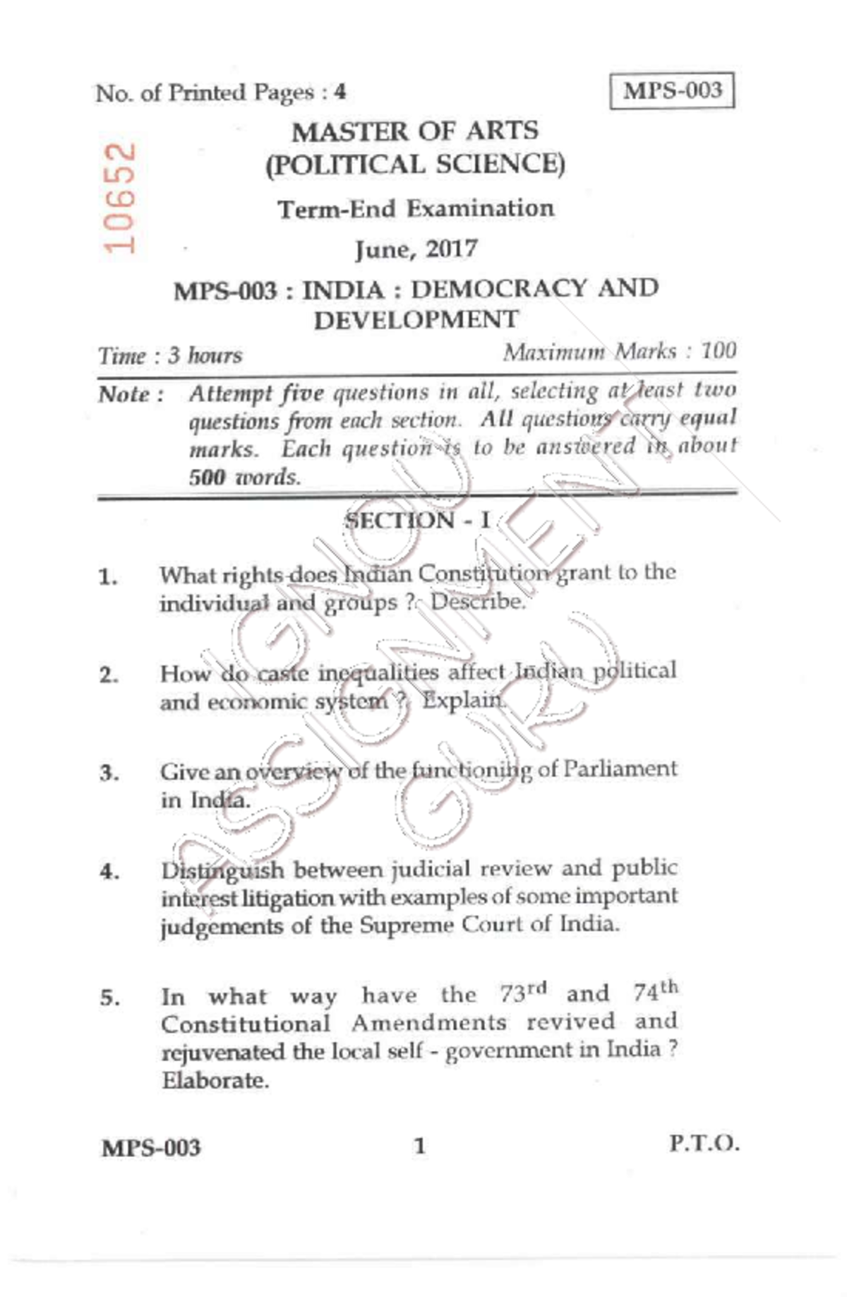 - MPS-003 ENG-J17 compressed - No. of Printed Pages : 4 MPS- MASTER OF ...