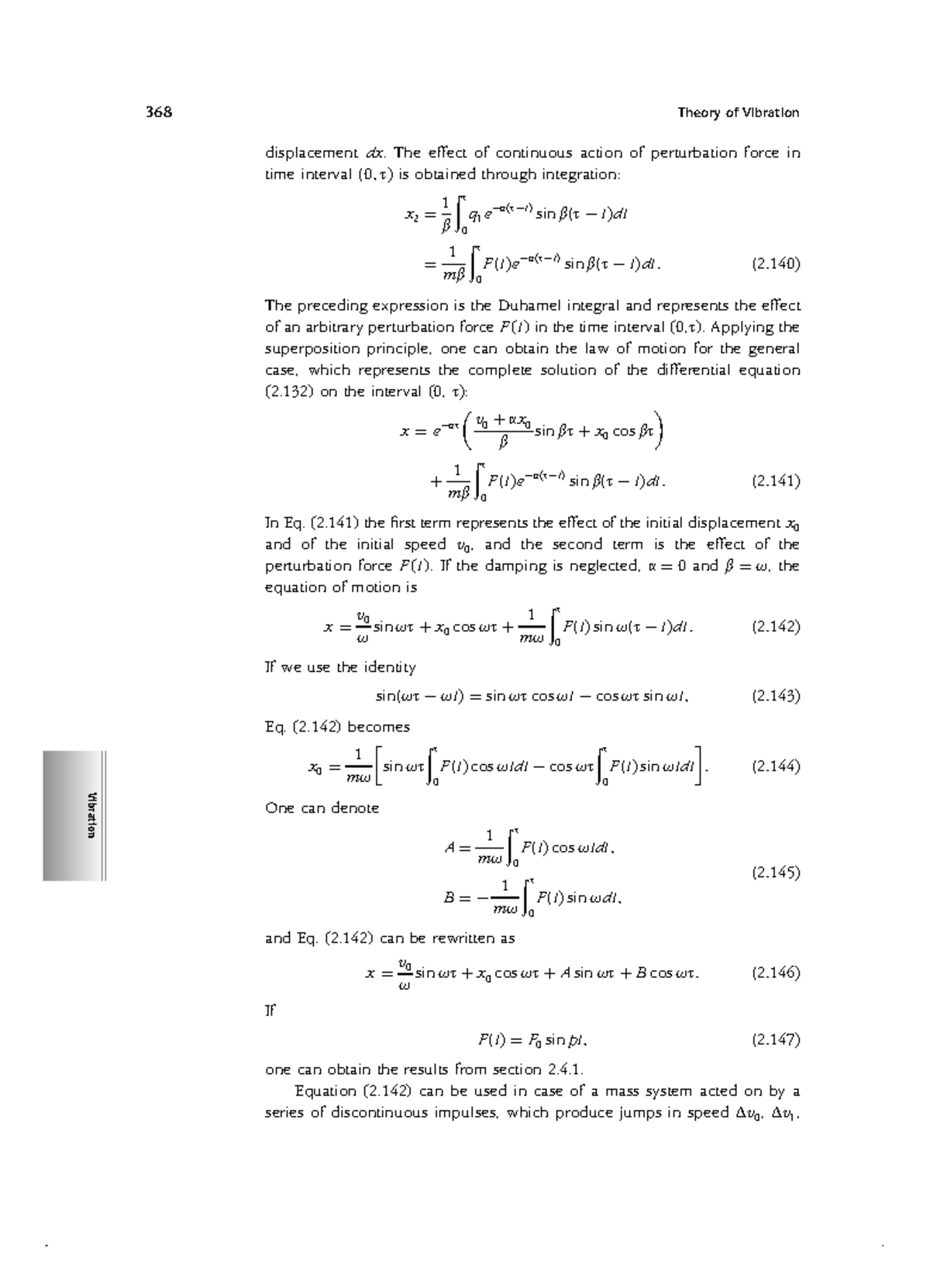 Mechanical Impedance - displacement dx. The effect of continuous action ...
