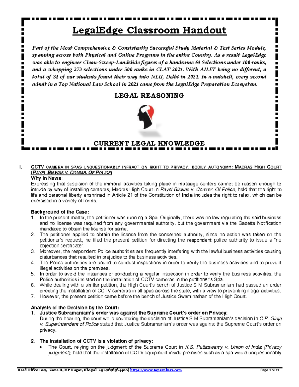 -CLK - LegalEdge Classroom Handout Part of the Most Comprehensive ...