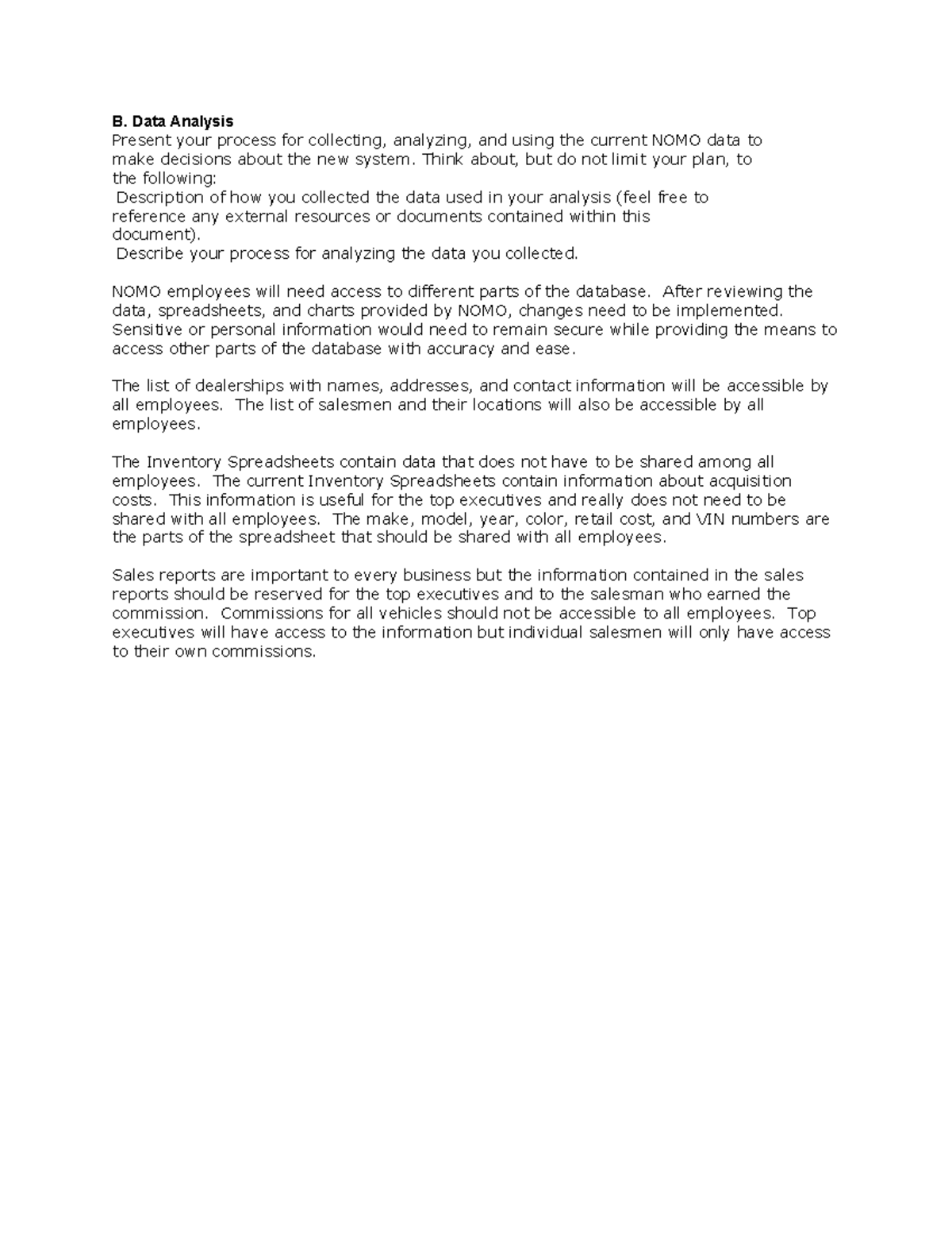 db assignment 3 for class in school ok greate - B. Data Analysis ...