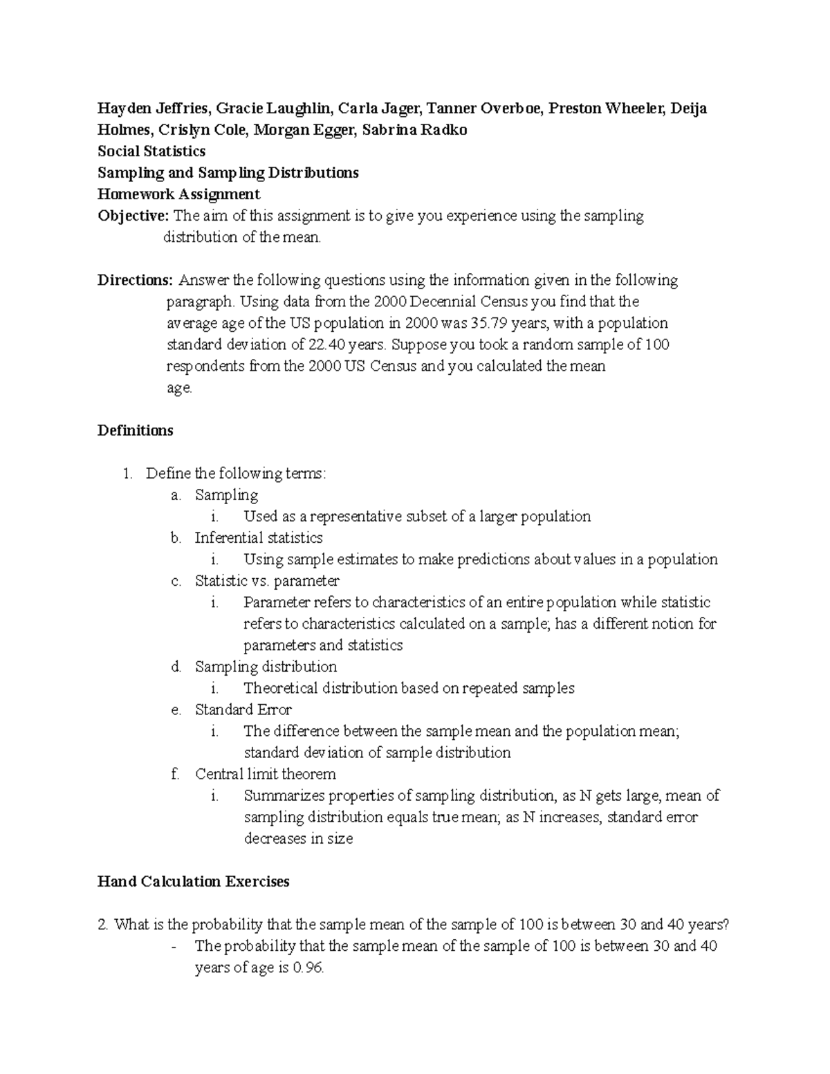 Assignment 11; Stats Complete - Hayden Jeffries, Gracie Laughlin, Carla ...