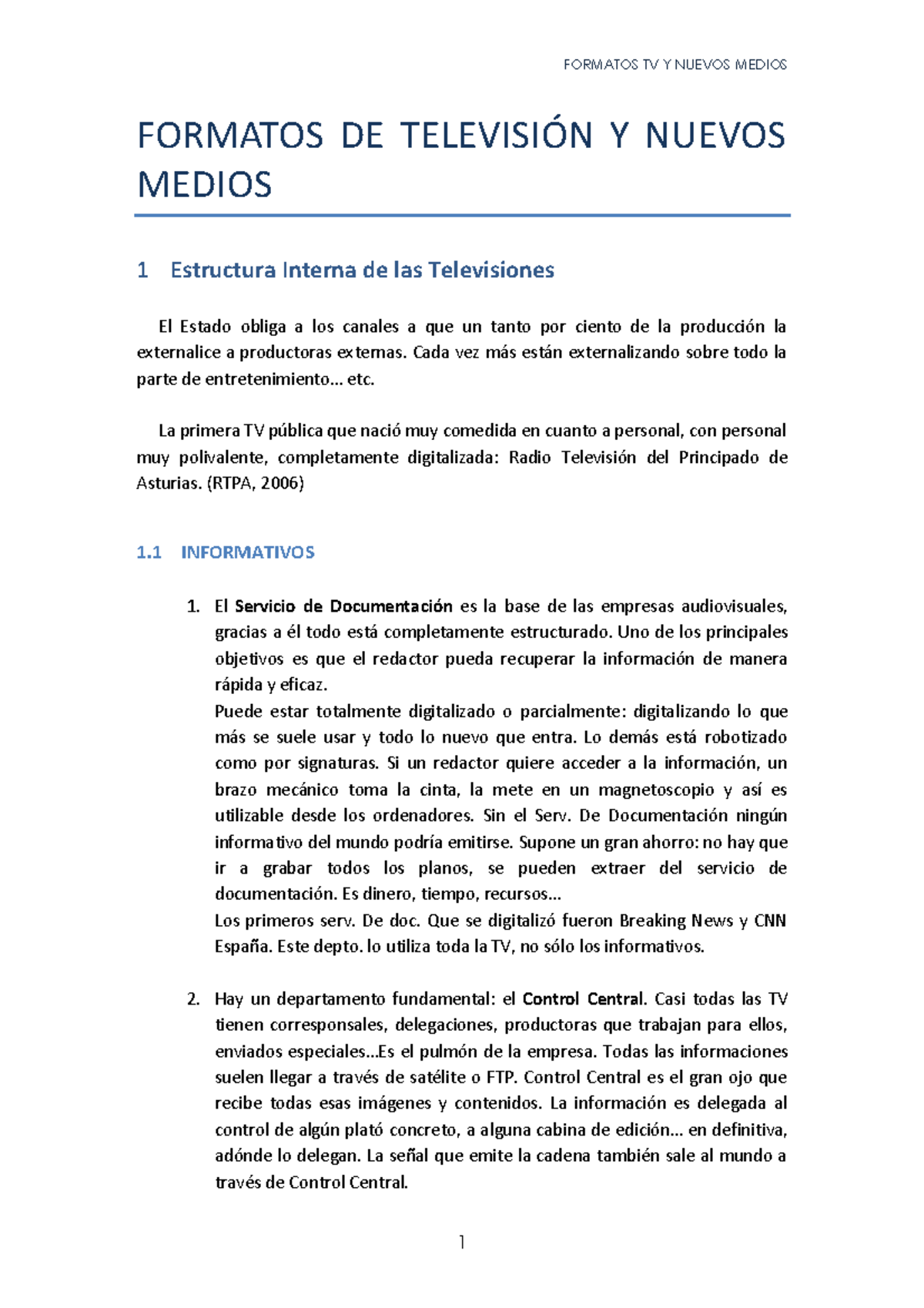 Formatos Tv Y Nuevos Medios - FORMATOS TV Y NUEVOS MEDIOS FORMATOS DE Y ...