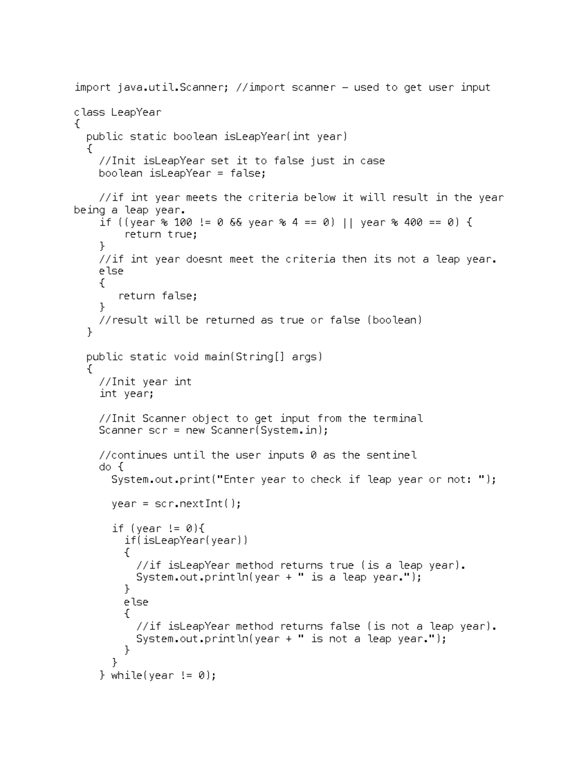 Leap Year - Practice Material - import java.util; //import scanner ...