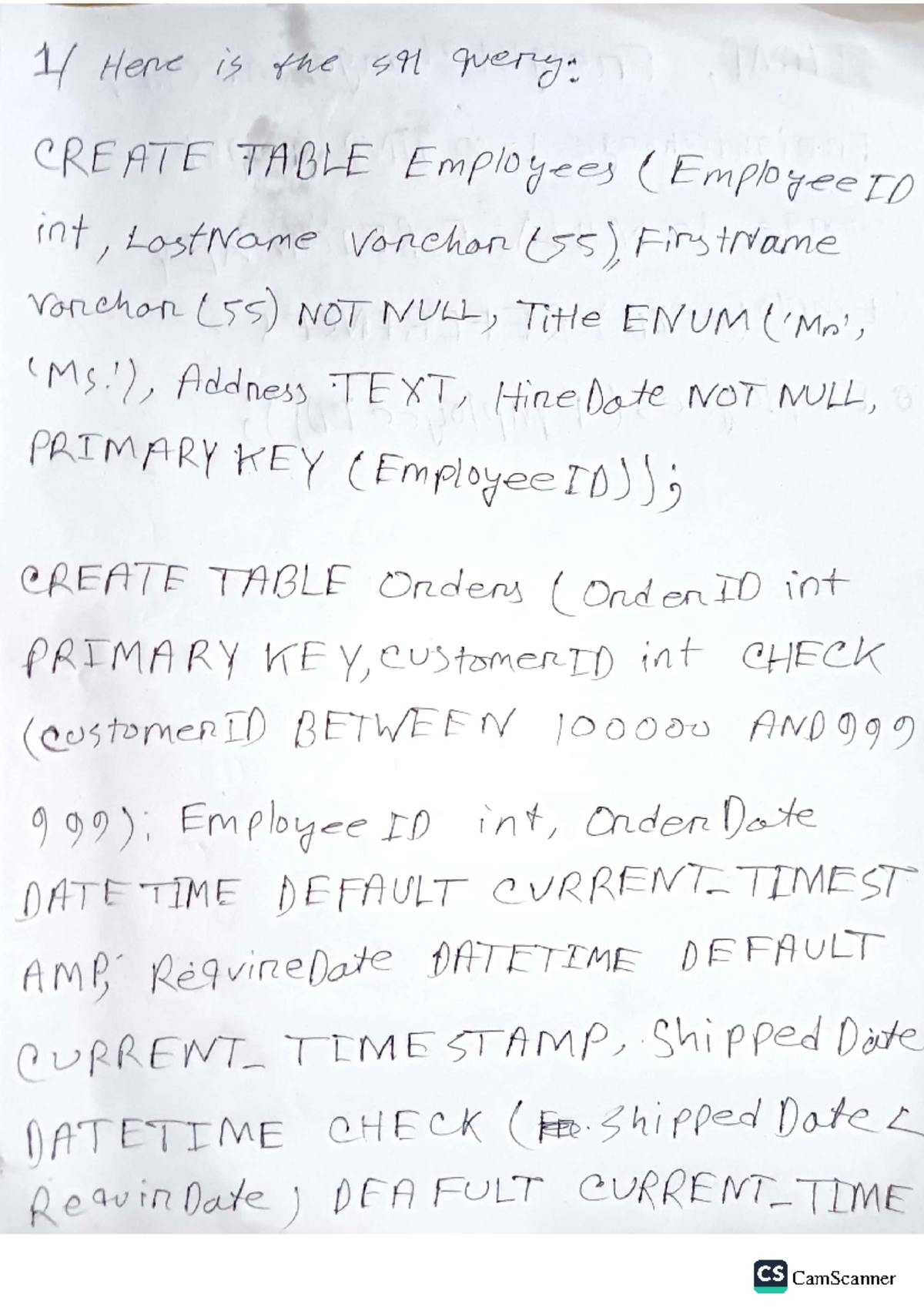 Database system assignment - Computer Science And Engineering - CamScanner - Studocu