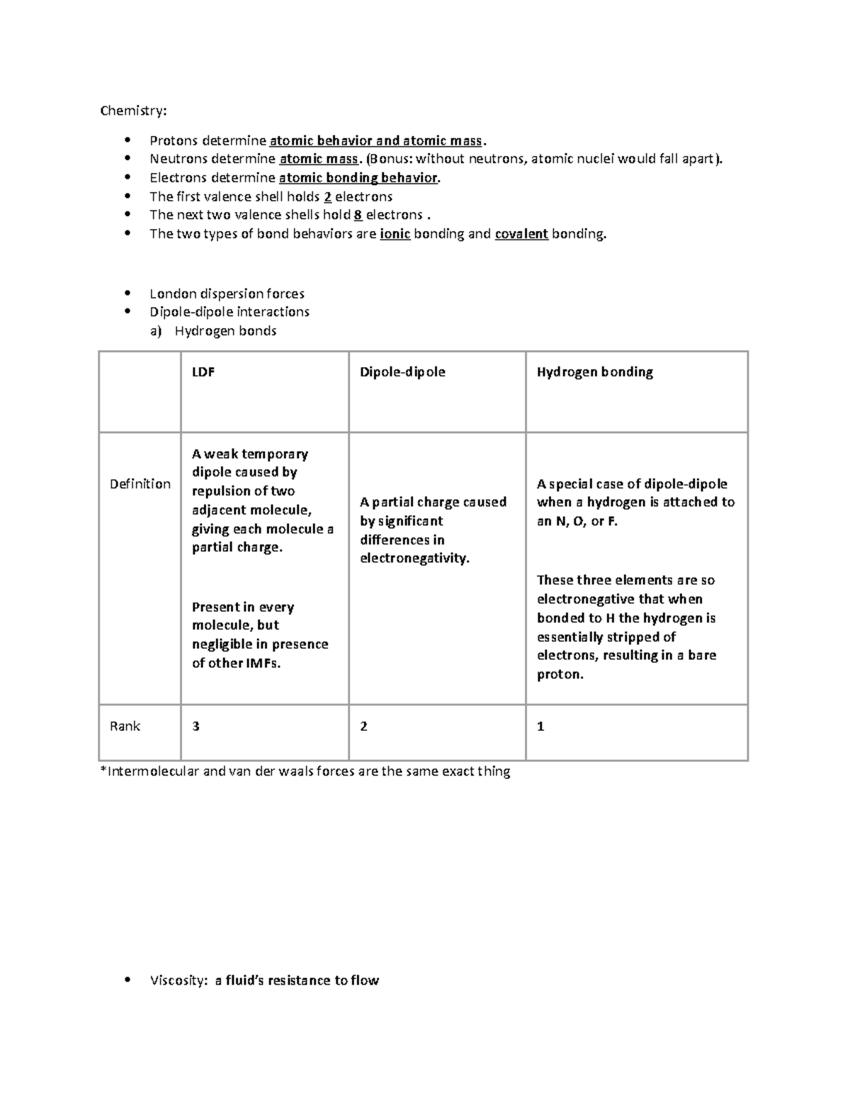 CHEM Test 1 Notes - chem test 1 - Chemistry: Protons determine atomic ...