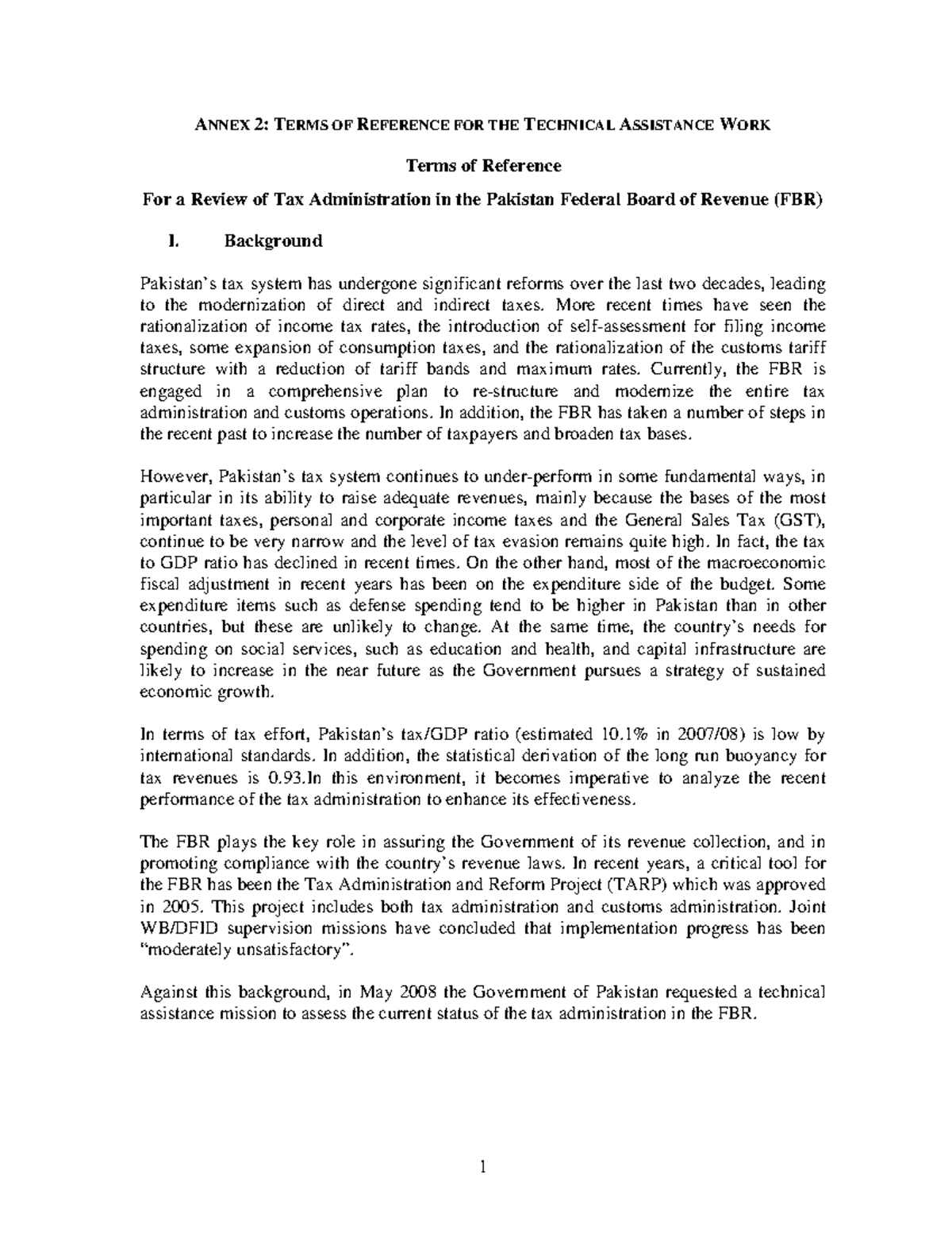 64-Management Response Annexes (English) - ANNEX 2: TERMS OF REFERENCE ...